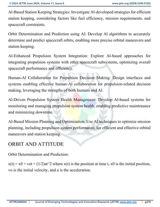 spacecraft propulsion for orbital maneauvers | PDF