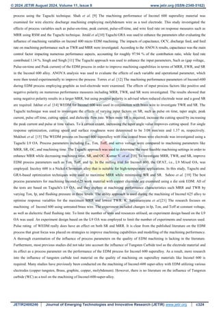 Modeling of EDM Process parameters for MRR of Inconel 600 alloy using RSM | PDF