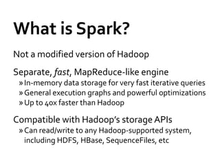 Spark and Shark: Lightning-Fast Analytics over Hadoop and Hive Data | PPTX