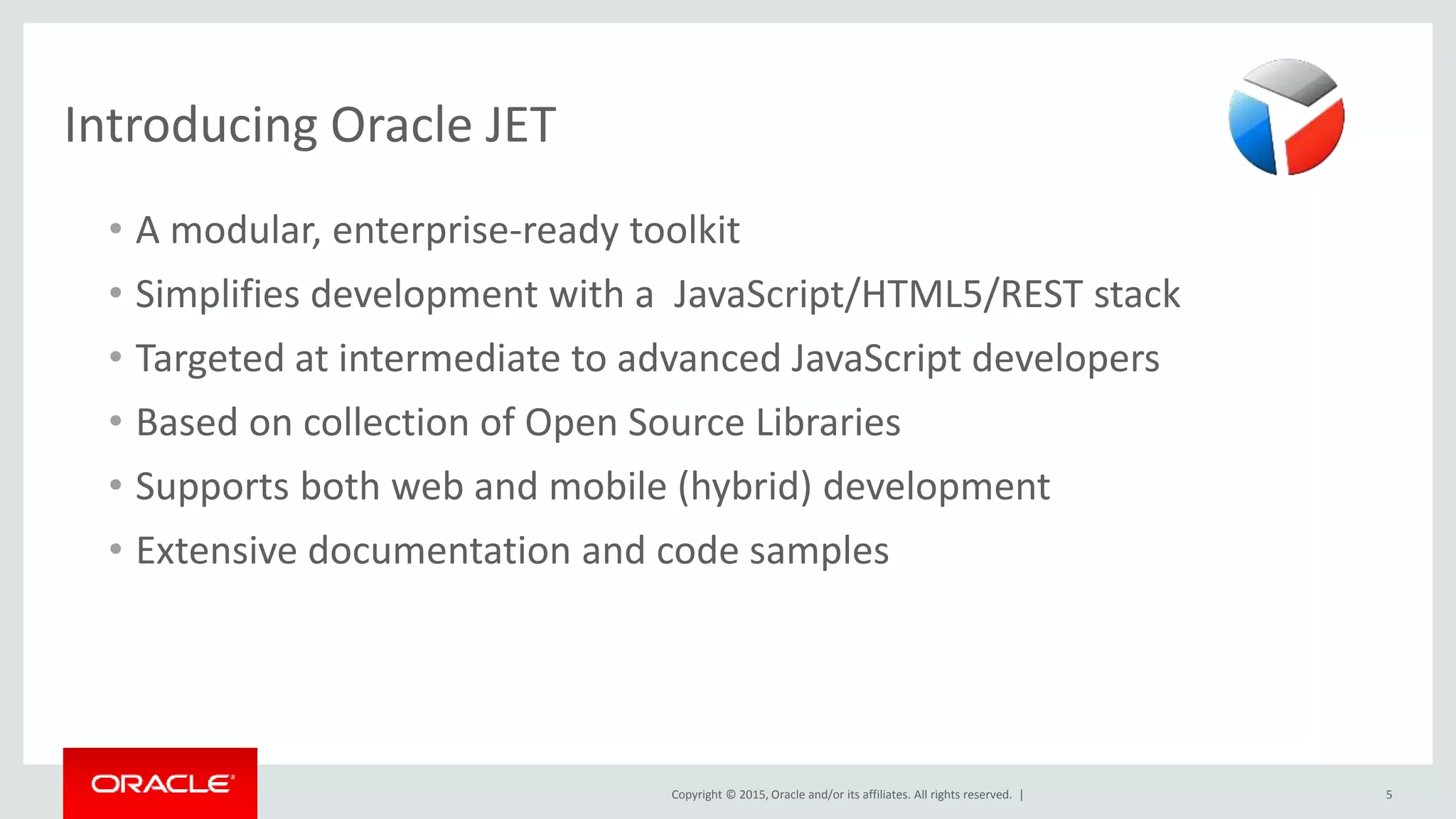 Oracle JET overview | PPTX | Web Development | Internet