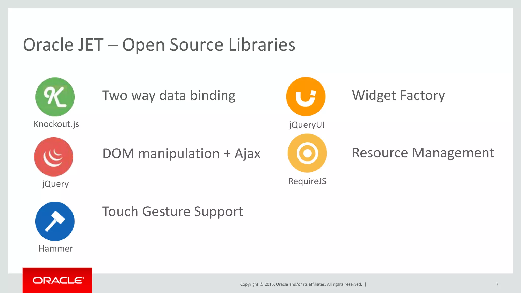 Oracle JET overview | PPTX | Web Development | Internet