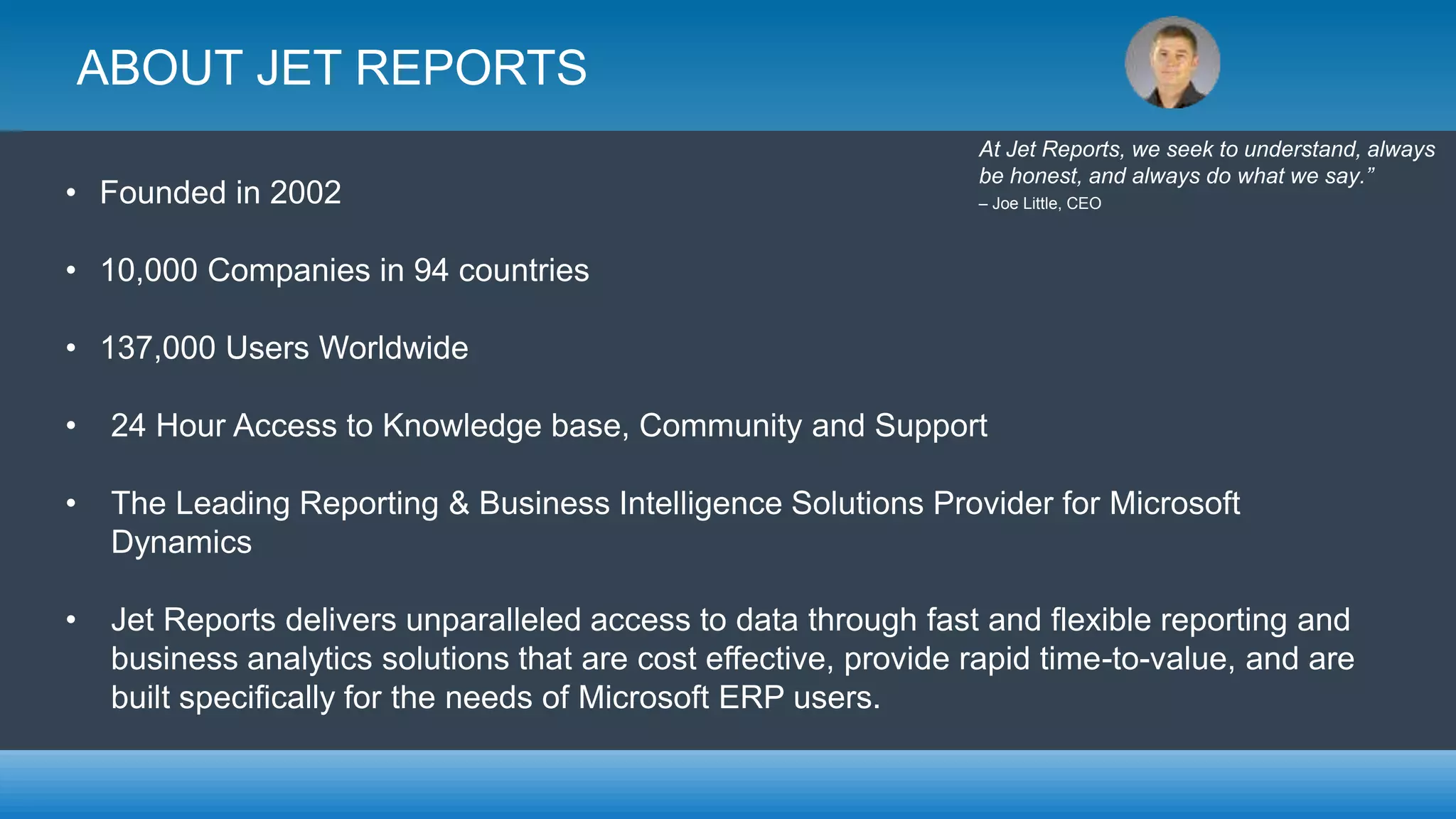 Jet Reports Overview Presentation | PPT