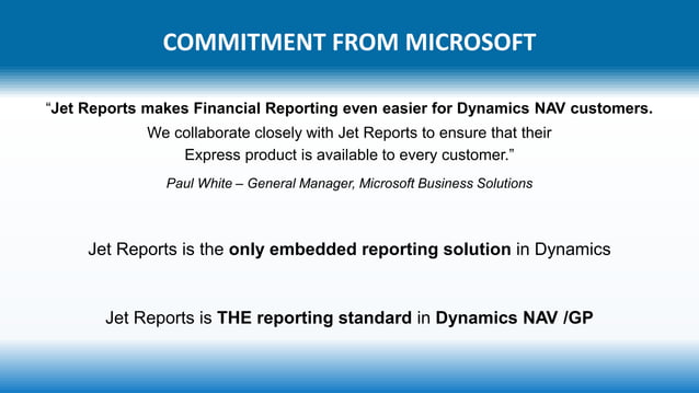 Jet Reports Overview Presentation | PPT