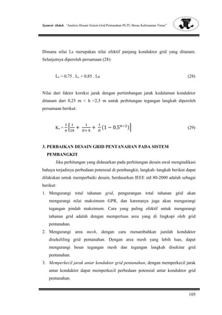 ANALISIS DESAIN SISTEM GRID PENTANAHAN PLTU BERAU KALIMANTAN TIMUR 2 X ...