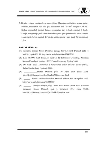 ANALISIS DESAIN SISTEM GRID PENTANAHAN PLTU BERAU KALIMANTAN TIMUR 2 X ...