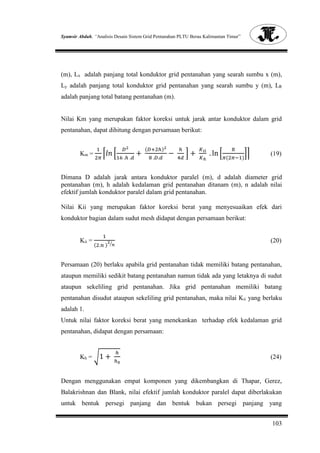 ANALISIS DESAIN SISTEM GRID PENTANAHAN PLTU BERAU KALIMANTAN TIMUR 2 X ...