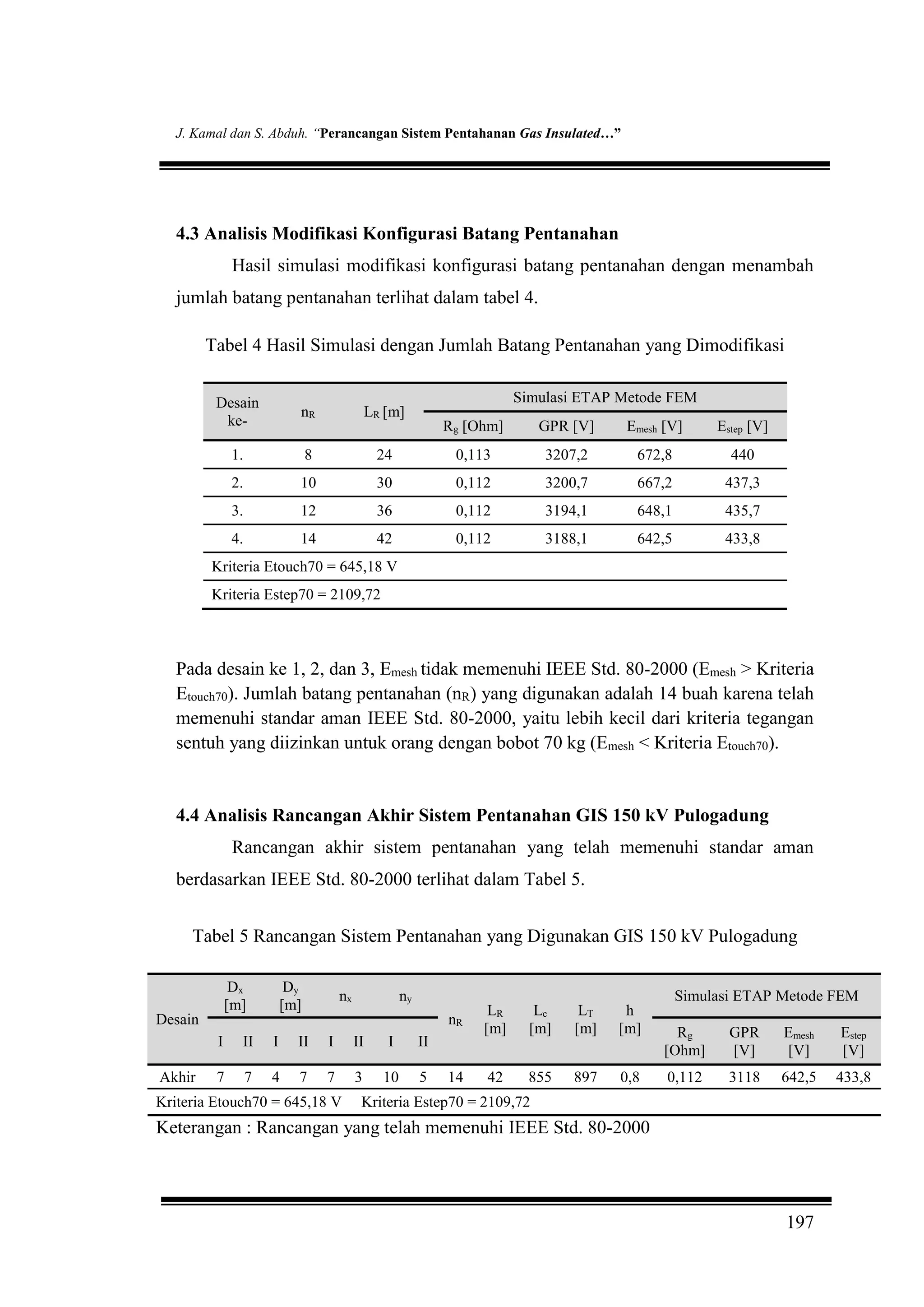 PERANCANGAN SISTEM PENTANAHAN GAS INSULATED SWITCHGEAR 150KV PULOGADUNG DENGAN FINITE ELEMENT ...