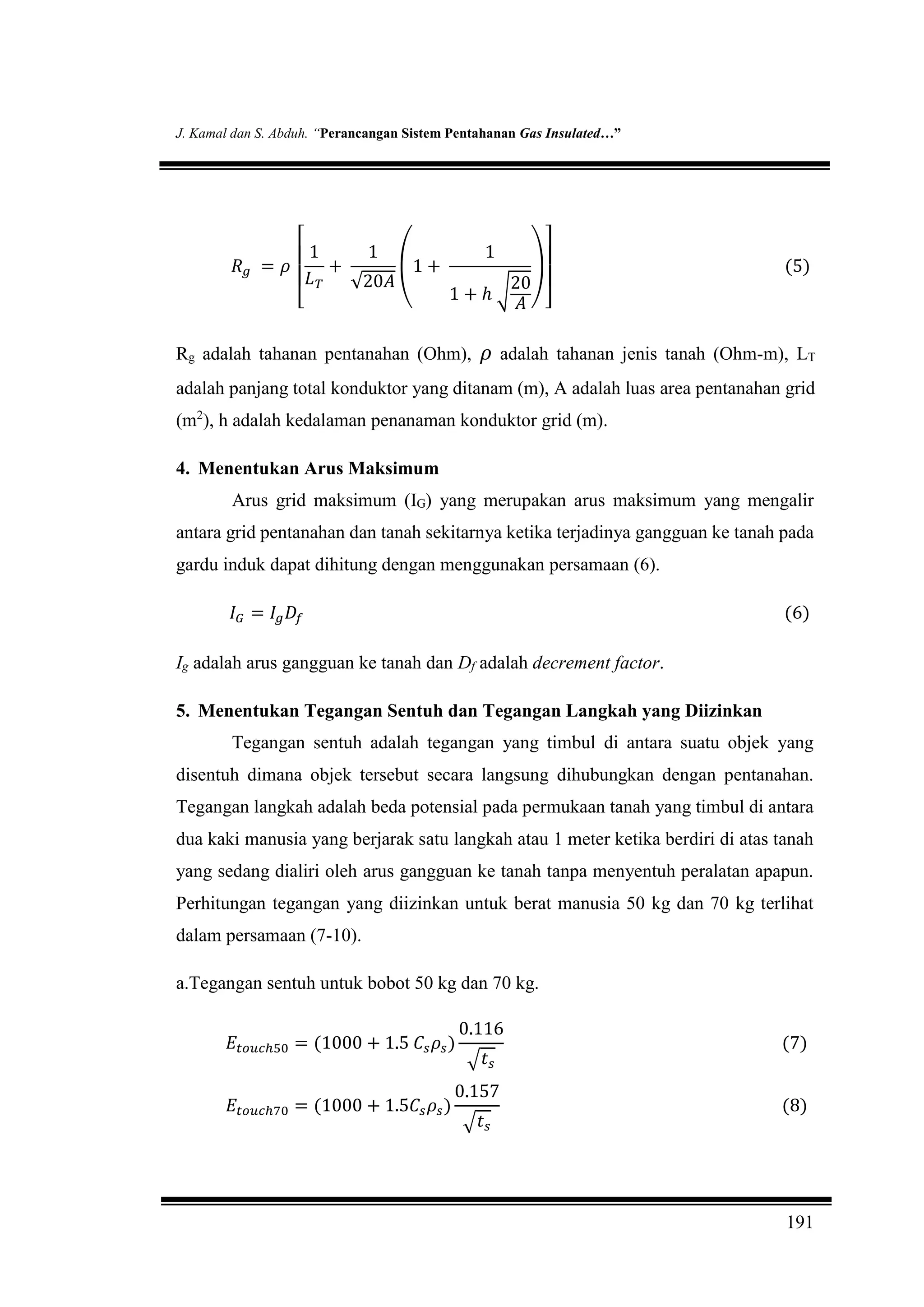 PERANCANGAN SISTEM PENTANAHAN GAS INSULATED SWITCHGEAR 150KV PULOGADUNG ...