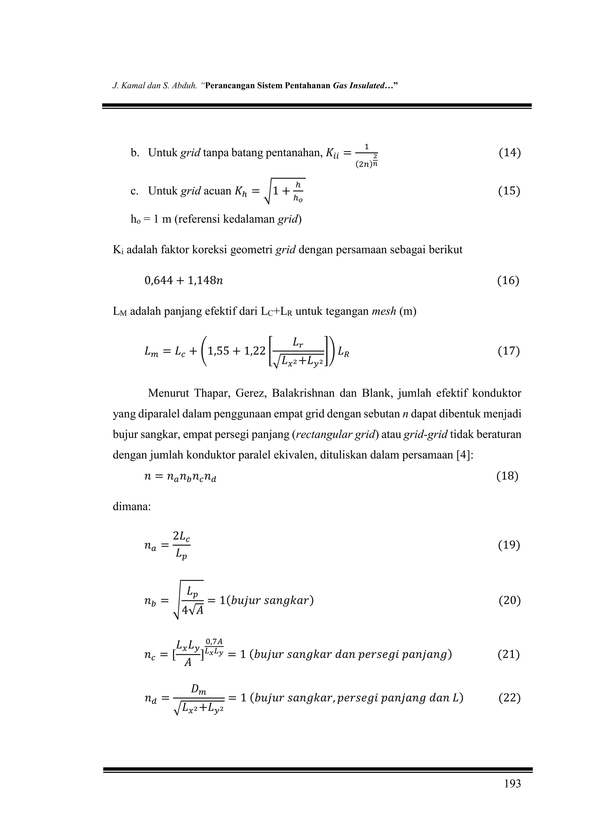 PERANCANGAN SISTEM PENTANAHAN GAS INSULATED SWITCHGEAR 150KV PULOGADUNG DENGAN FINITE ELEMENT ...
