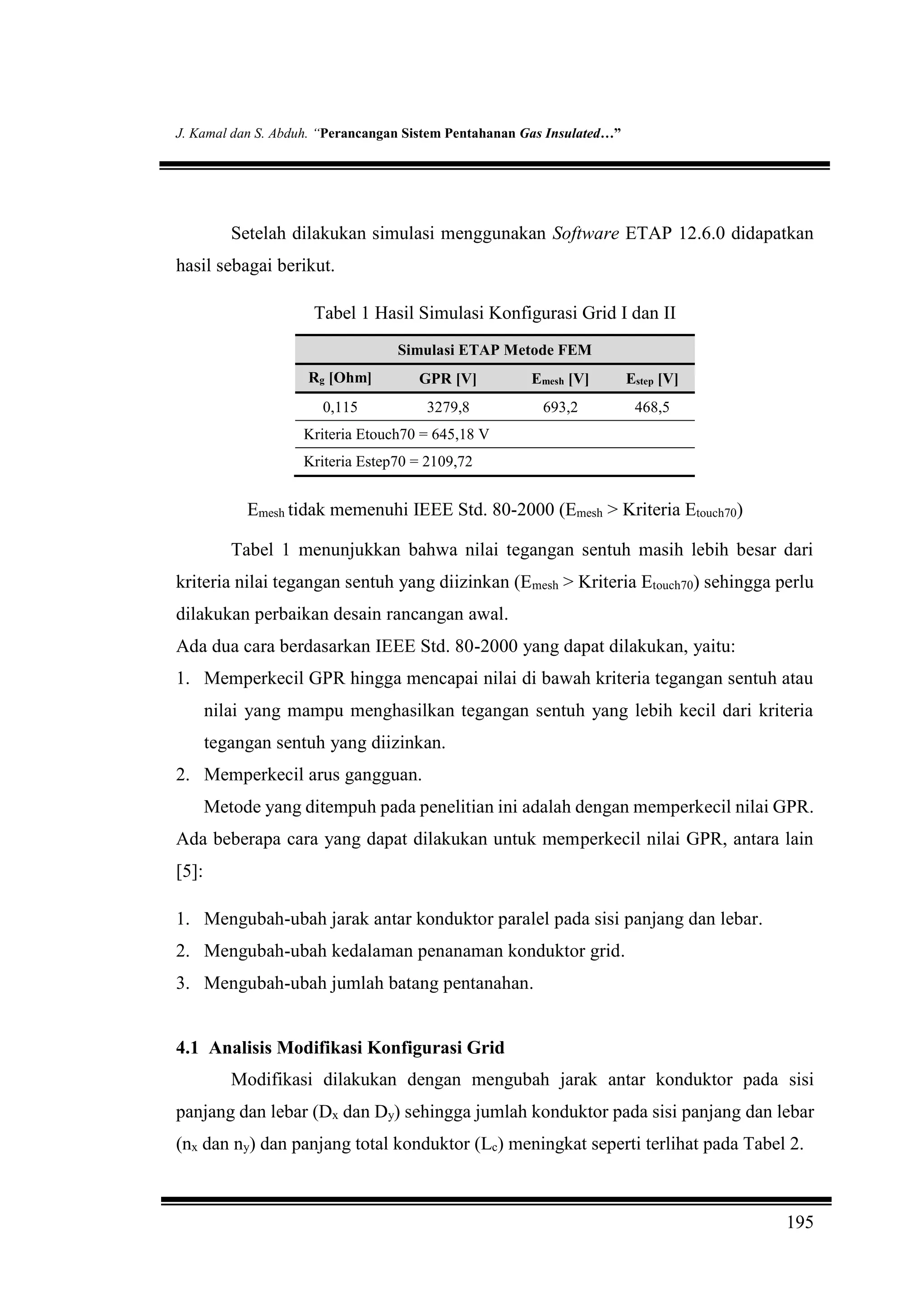 PERANCANGAN SISTEM PENTANAHAN GAS INSULATED SWITCHGEAR 150KV PULOGADUNG DENGAN FINITE ELEMENT ...