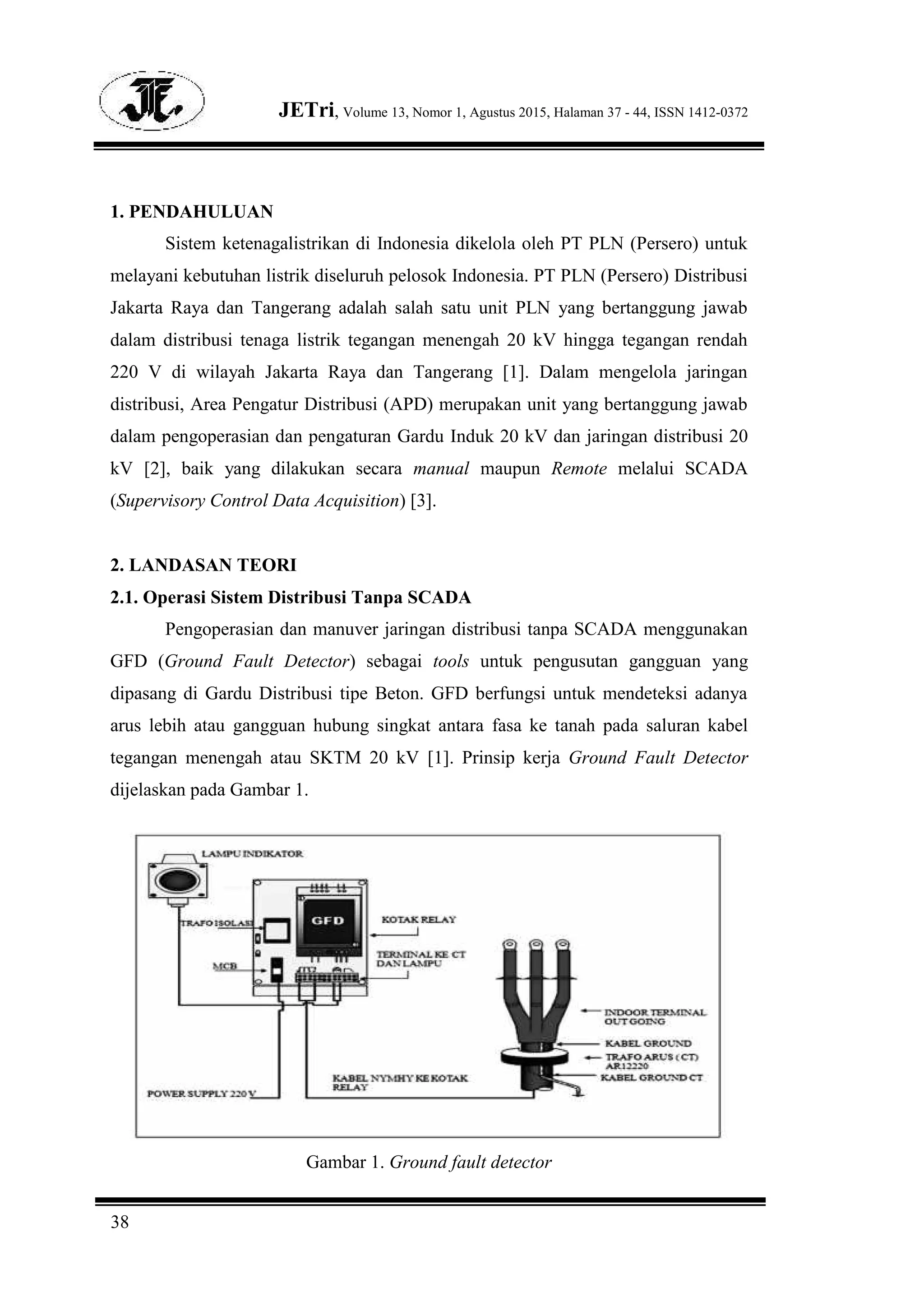 PEMULIHAN ARUS GANGGUAN PADA SKTM 20 KV DENGAN MENGGUNAKAN FASILITAS ...