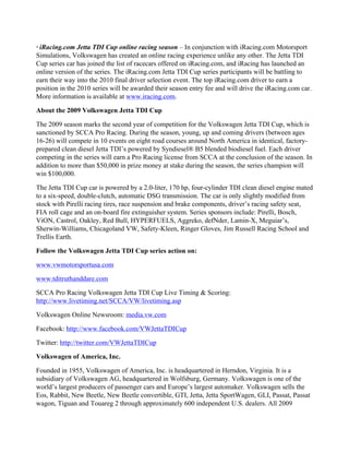 Jetta Tdi Cup Karting Flyer | PDF