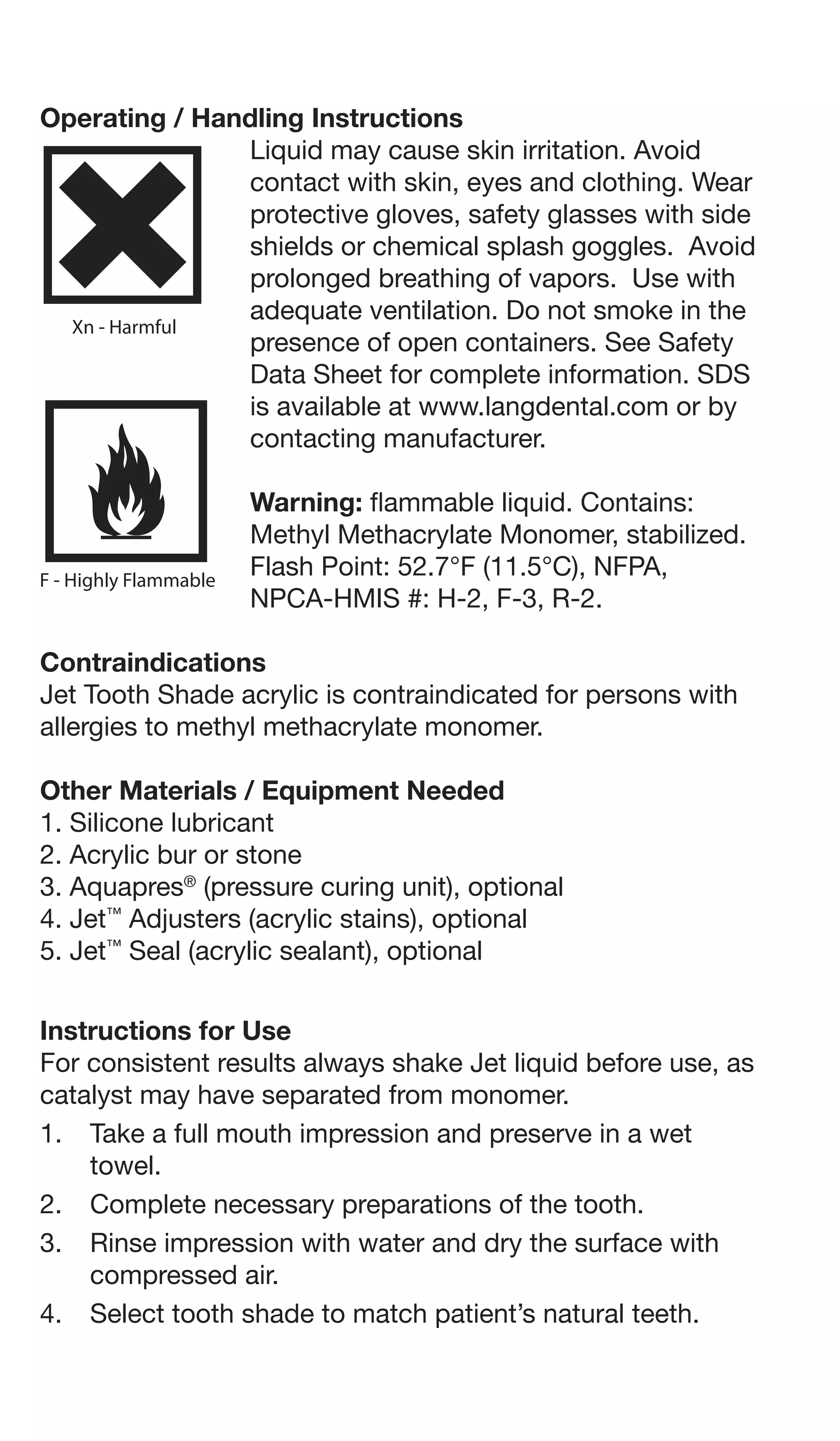 Jet Tooth Shade Instructions | PDF