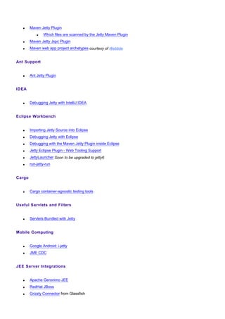 Jetty Vs Tomcat | DOC