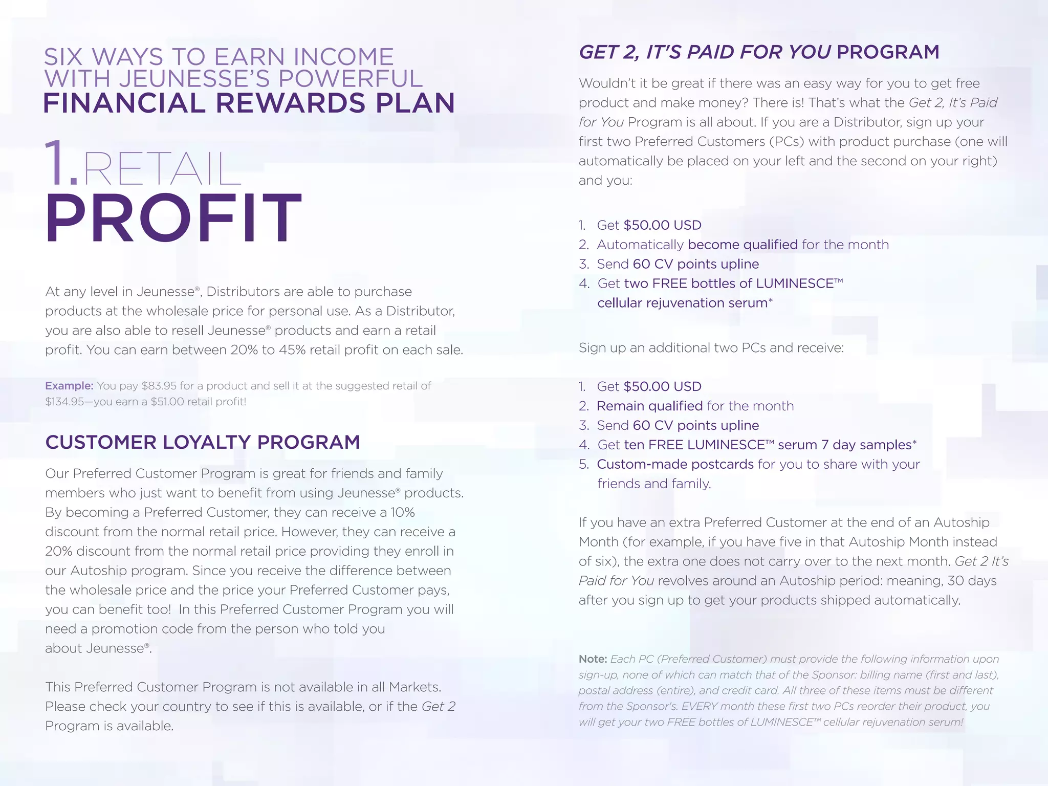 Jeunesse Compensation plan | PDF