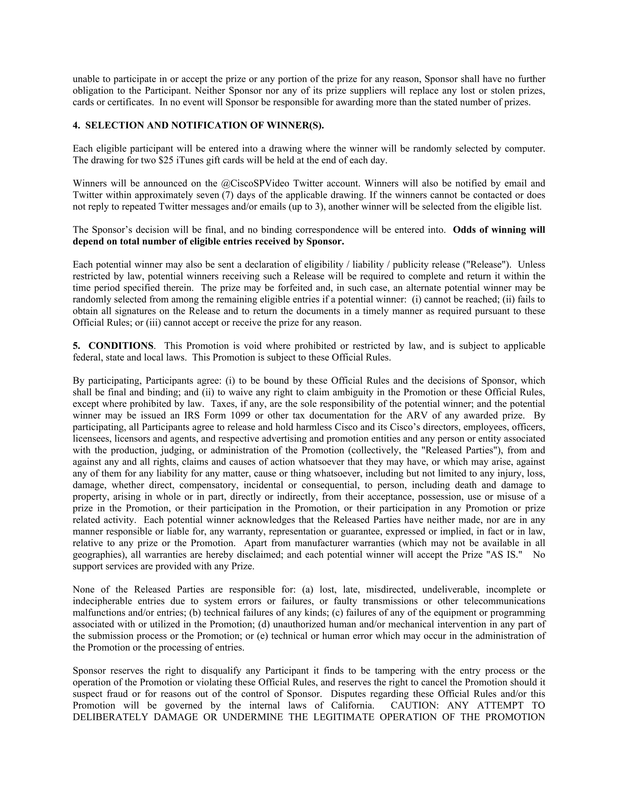 Jewel Concert Sweepstakes Terms & Condition | PDF