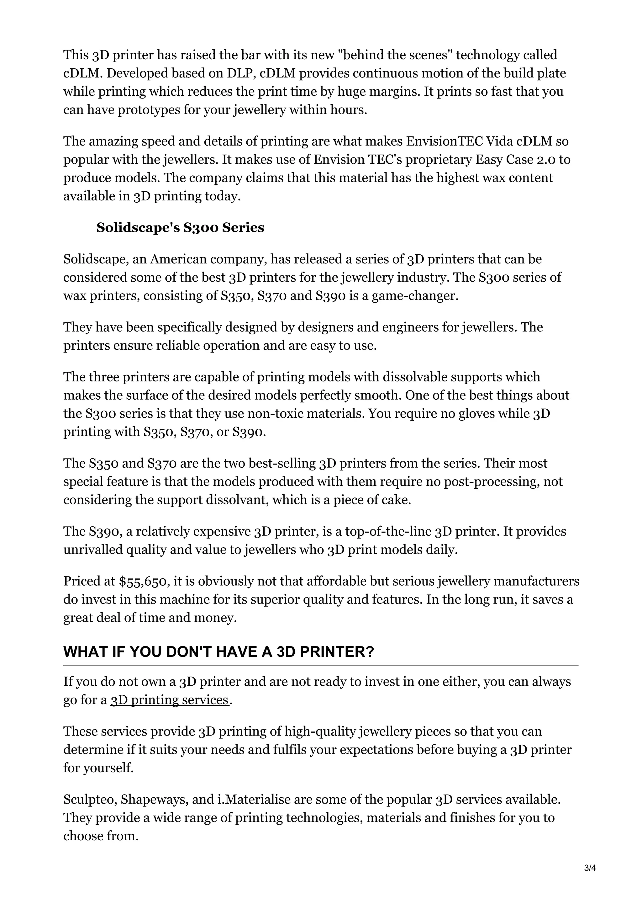 Jewellery 3d printing: a complete guide | PDF