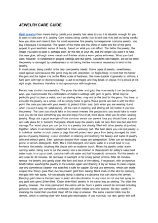 Jewelry Care Guide | DOCX