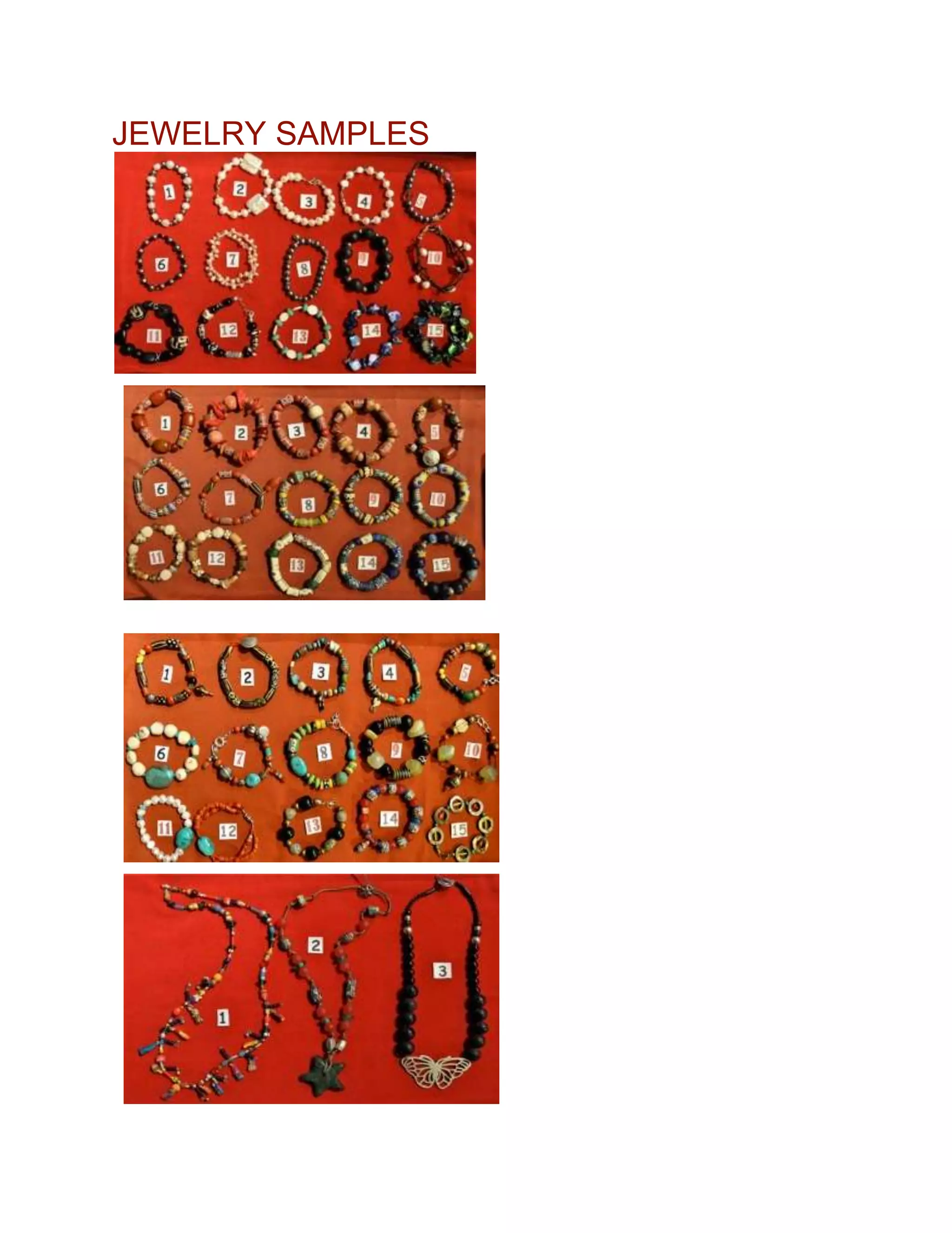 Jewelry samples | DOCX