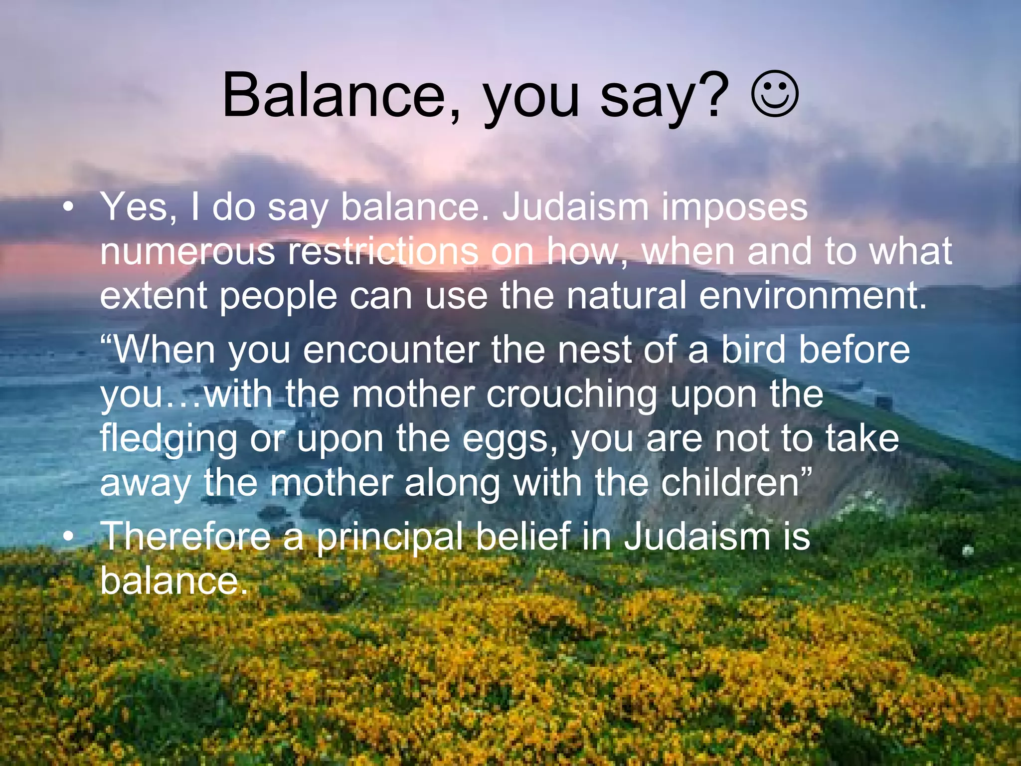 Emily and Hannah present Jewish Environmental Ethics | PPT