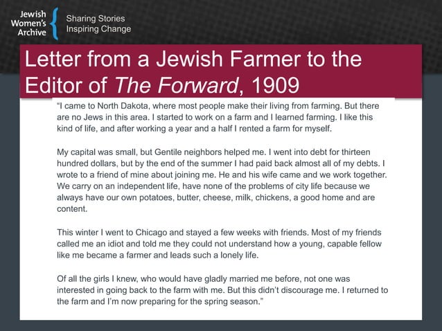 Jewish Life on The Land | PPT