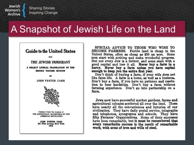 Jewish Life on The Land | PPT