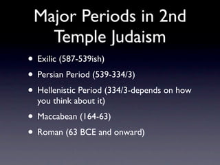 Jewish and roman backgrounds of early christianity | KEY