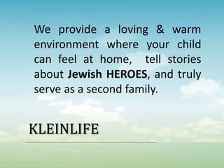 Jewish Children Sunday School 2018 - KleinLife | PPTX