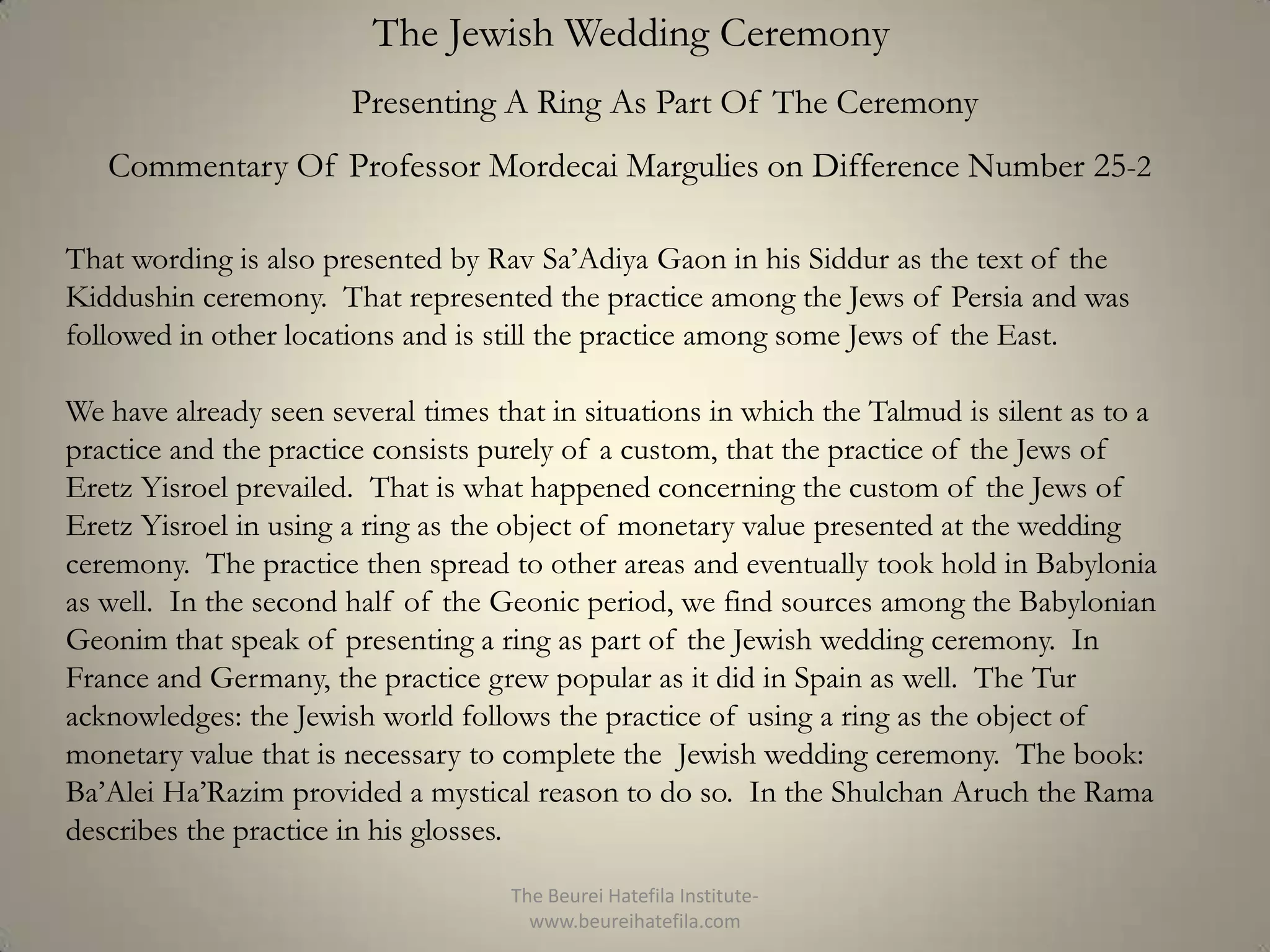 Jewish Wedding Ceremony | PPTX