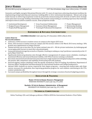 Jewly harris 2016 | DOCX | College Education | Education