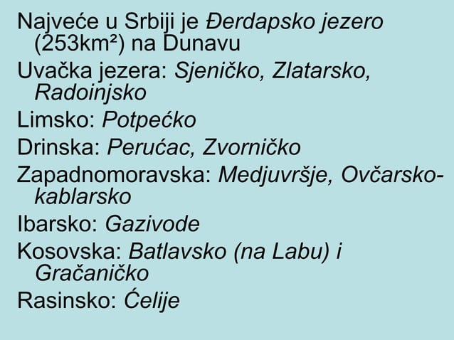 Jezera srbije | PPT