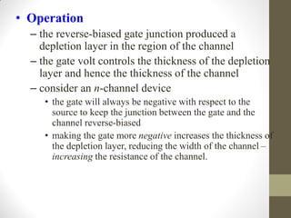 JFET Construction, Working Principle And V-I Characterstics | PDF