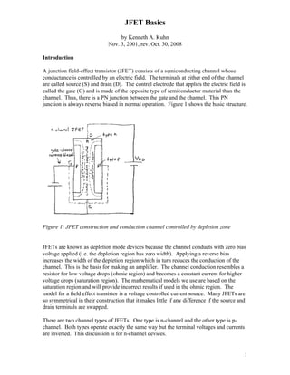 Jfet basics | DOC | Consumer Electronics | Technology & Computing