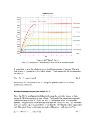 Jfet basics | DOC | Consumer Electronics | Technology & Computing