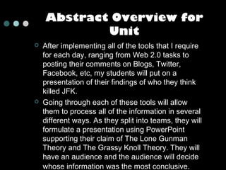 Jfk assassination unit plan | PPT