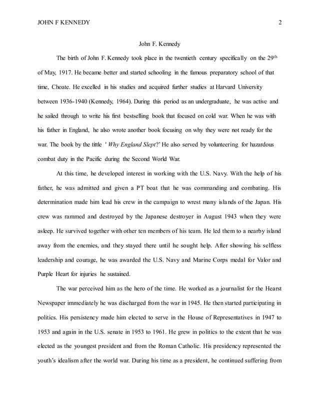Jfk essay sample | PDF