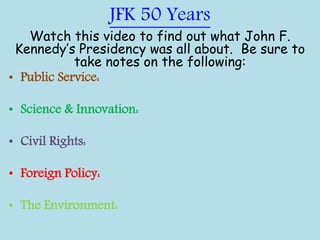 Jfk mini lesson | PPTX