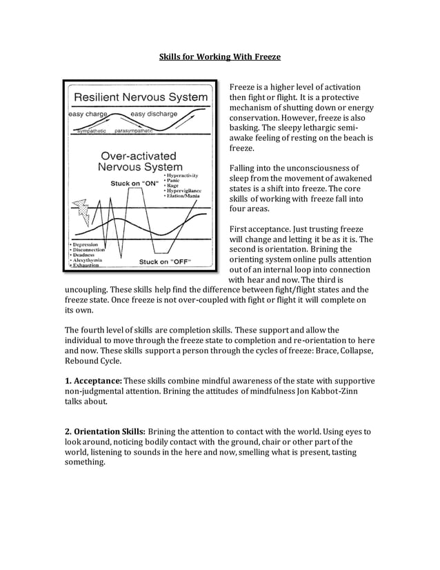 Trauma Class - Treatment Phases and Freeze | DOCX | Mental Health ...