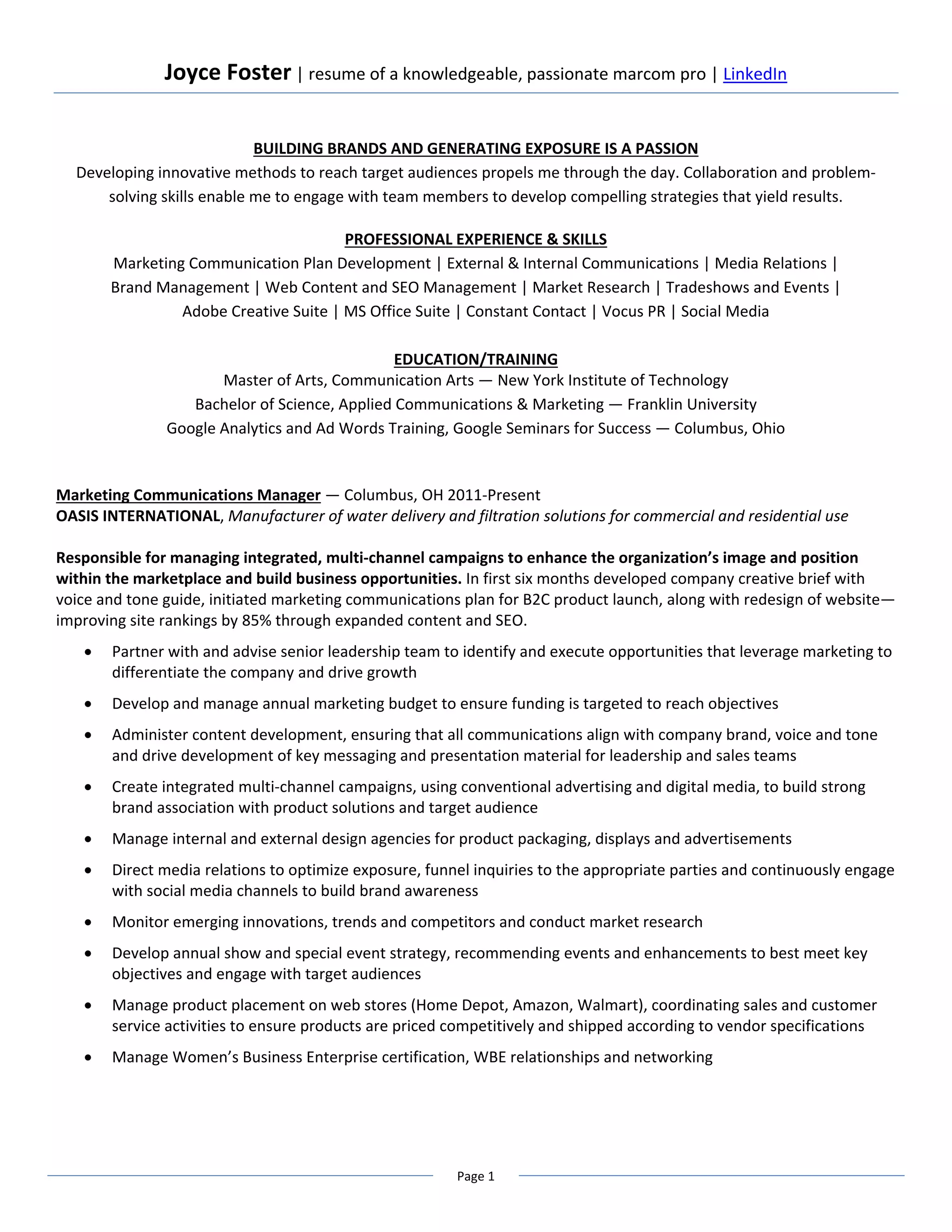 Jf resume 021213 | PDF