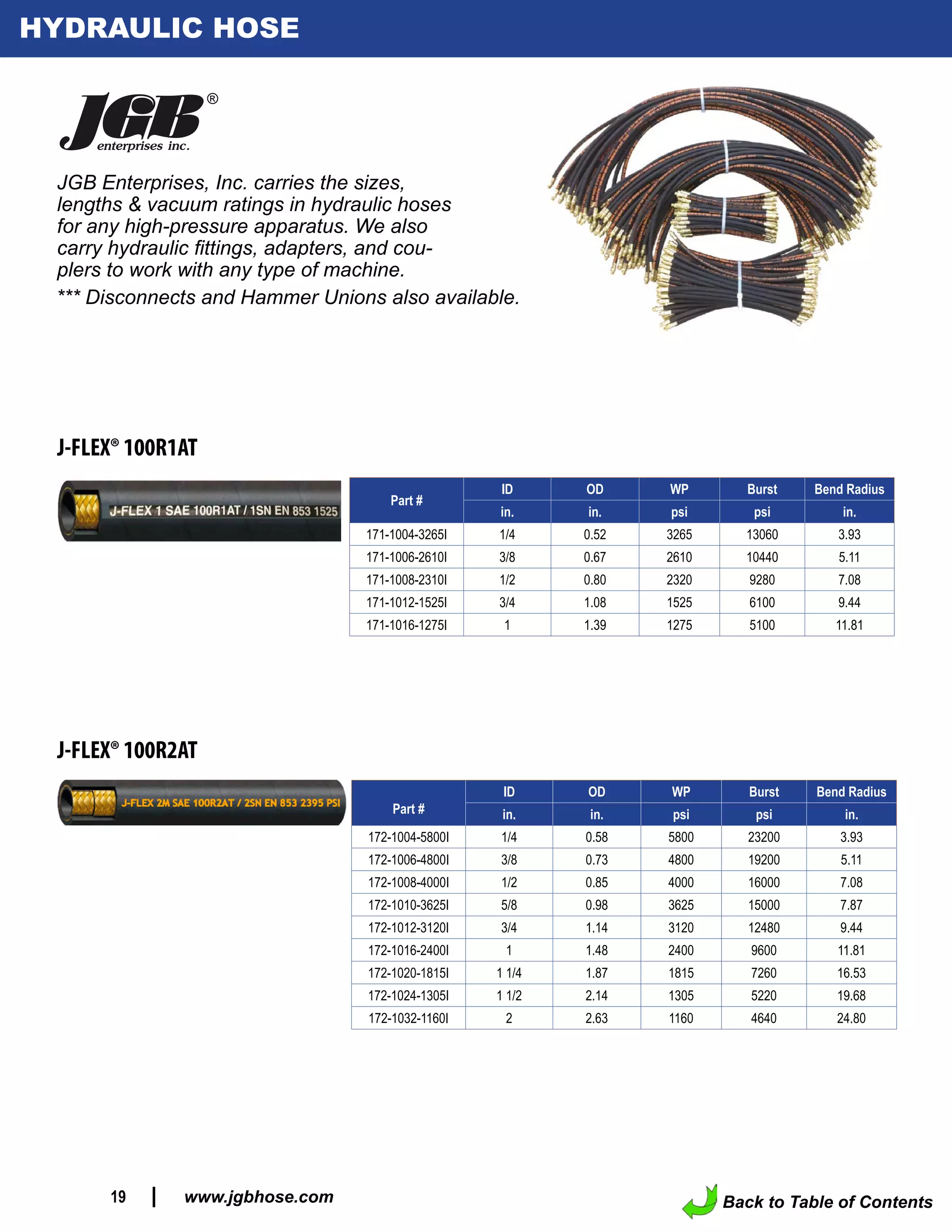 JGB Industrial Hose – Industrial Rental Catalog | PDF