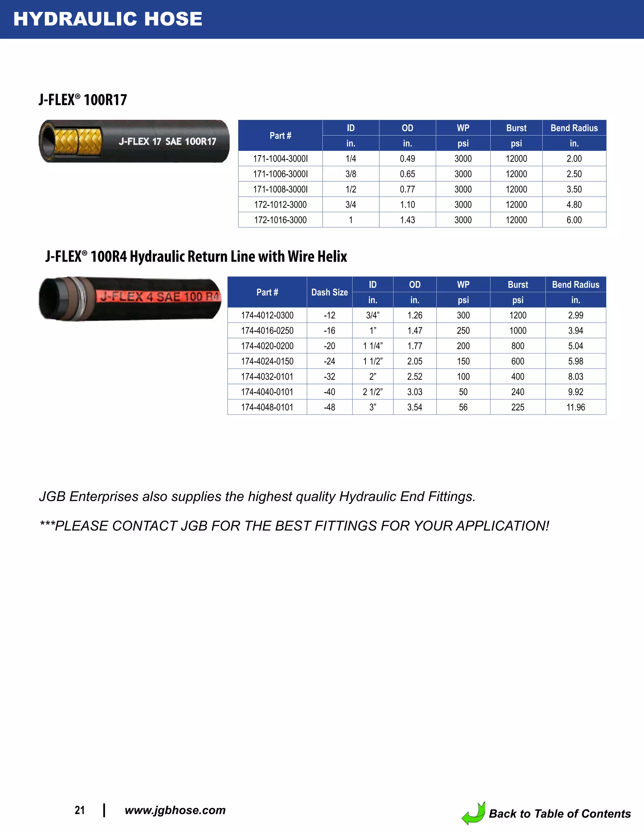 JGB Industrial Hose – Industrial Rental Catalog | PDF