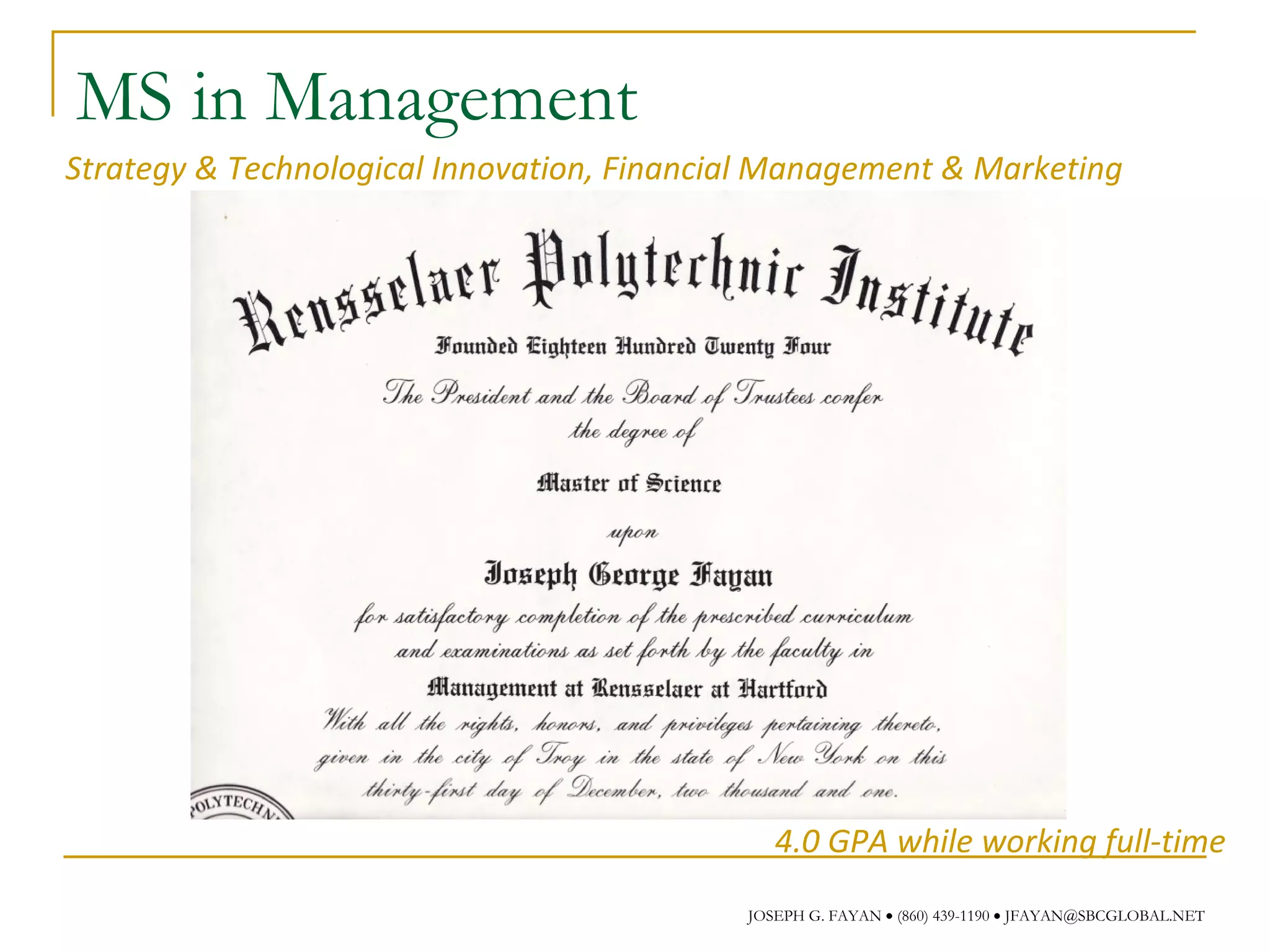 Joseph G. Fayan’s Portfolio | PPT