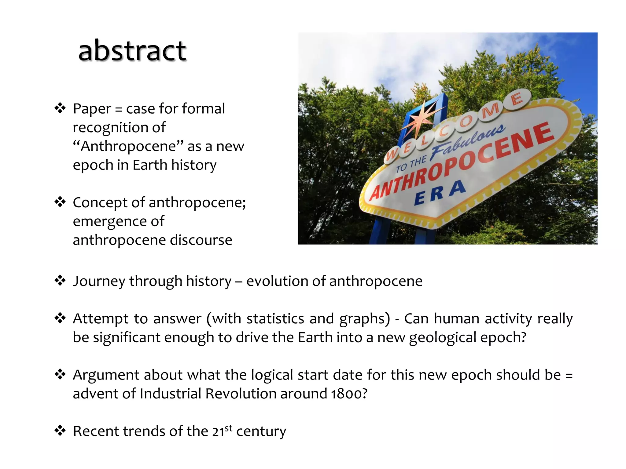 The Anthropocene | PDF