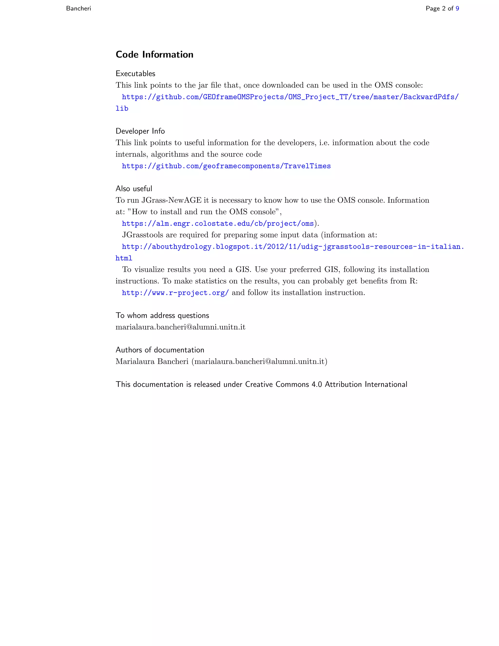 GEOframe-NewAge: documentation for probabilitiesbackward component | PDF
