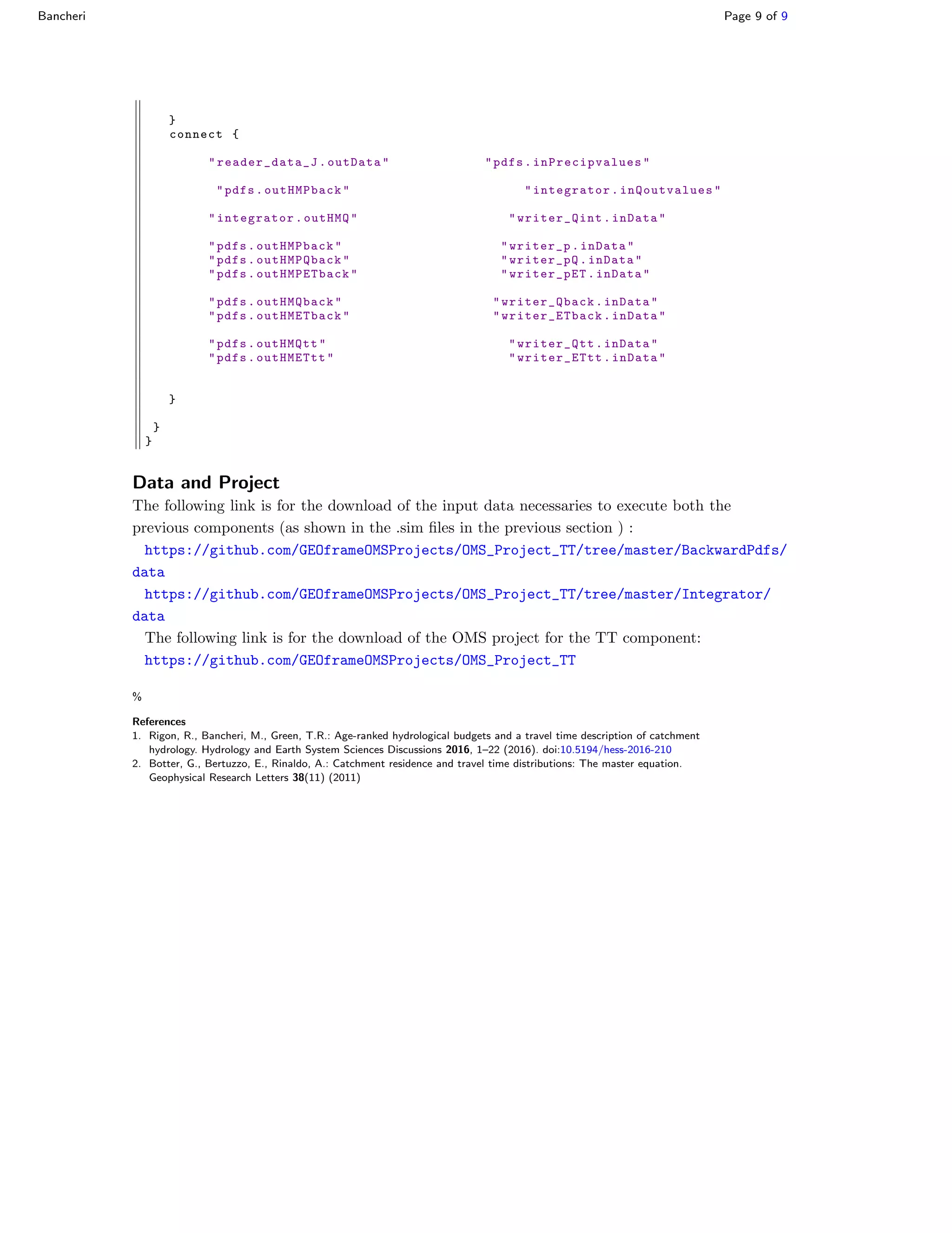 GEOframe-NewAge: documentation for probabilitiesbackward component | PDF