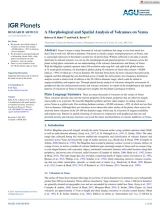 A Morphological and Spatial Analysis of Volcanoes on Venus | PDF ...