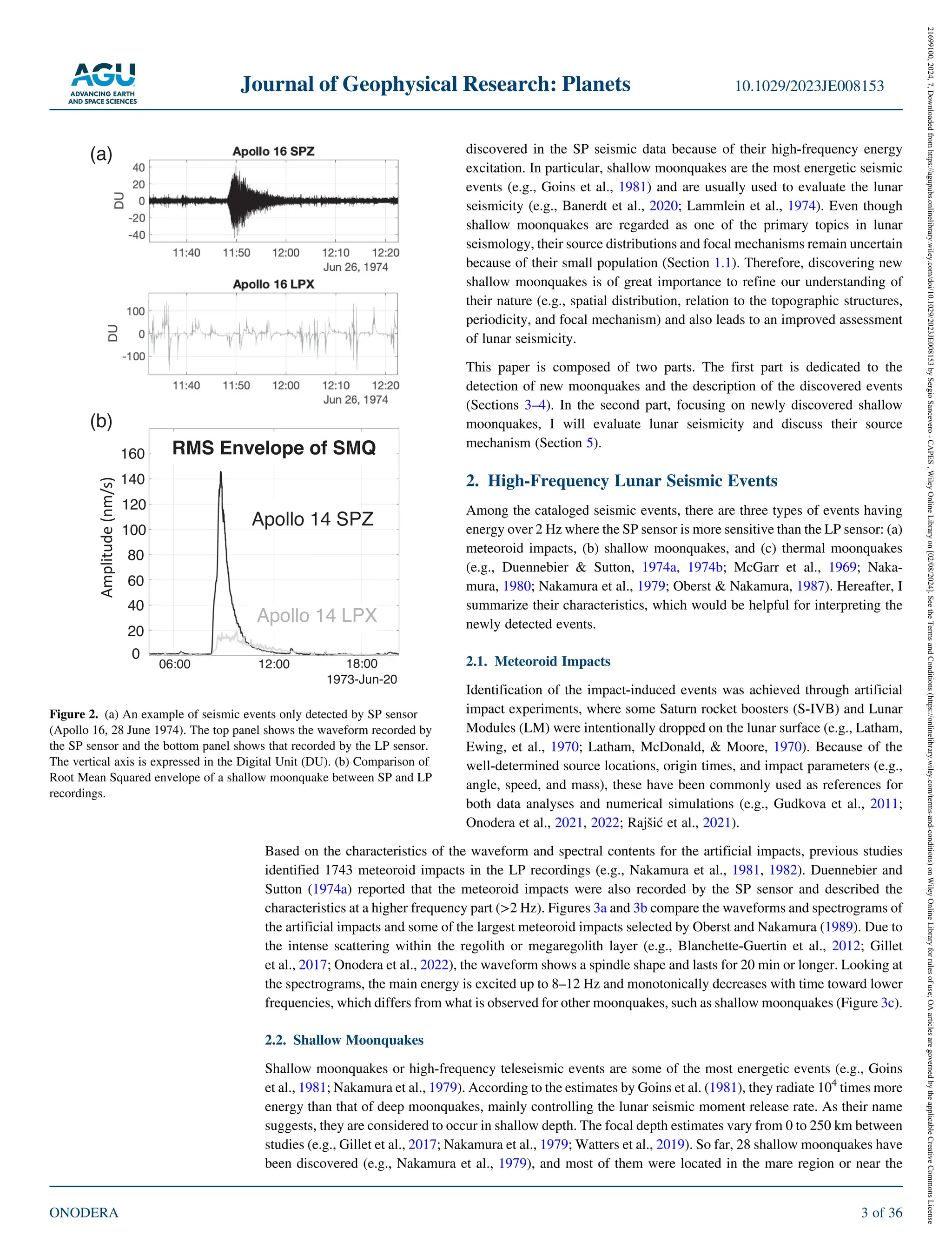 New Views of Lunar Seismicity Brought by Analysis ofNewly Discovered ...