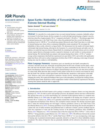 Ignan Earths: Habitability of Terrestrial Planets WithExtreme Internal ...