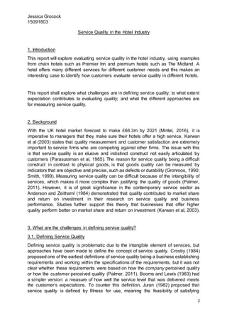 Service Quality in the Hotel Industry | DOCX