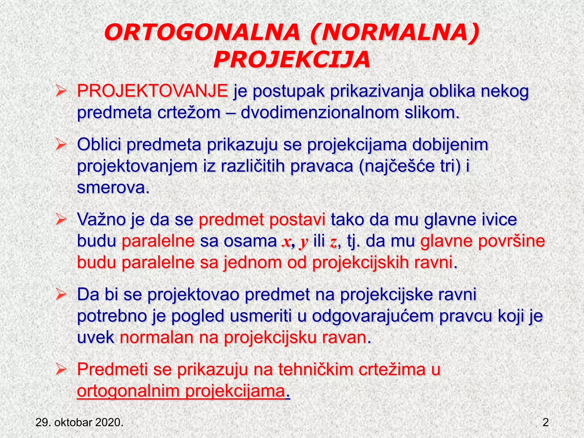 Ortogonalna projekcija | PPT